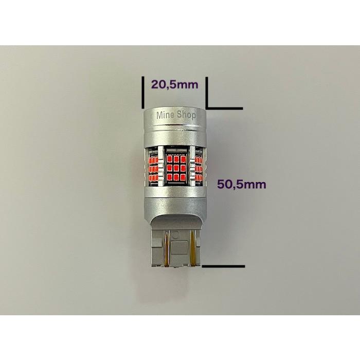 ショートタイプ [キャンセラー内蔵 ] テール＆ストップ専用LED・赤（レッド）T20・7443（ダブル）W21/5W : みね商店 - 通販 - Yahoo!ショッピング