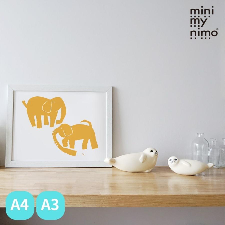 minimynimo ミニマイニモ インテリアポスター ぞう 動物モチーフ イエロー A4 A3｜グッドフレンド : minimynimo Yahoo!店 - 通販 - Yahoo!ショッピング