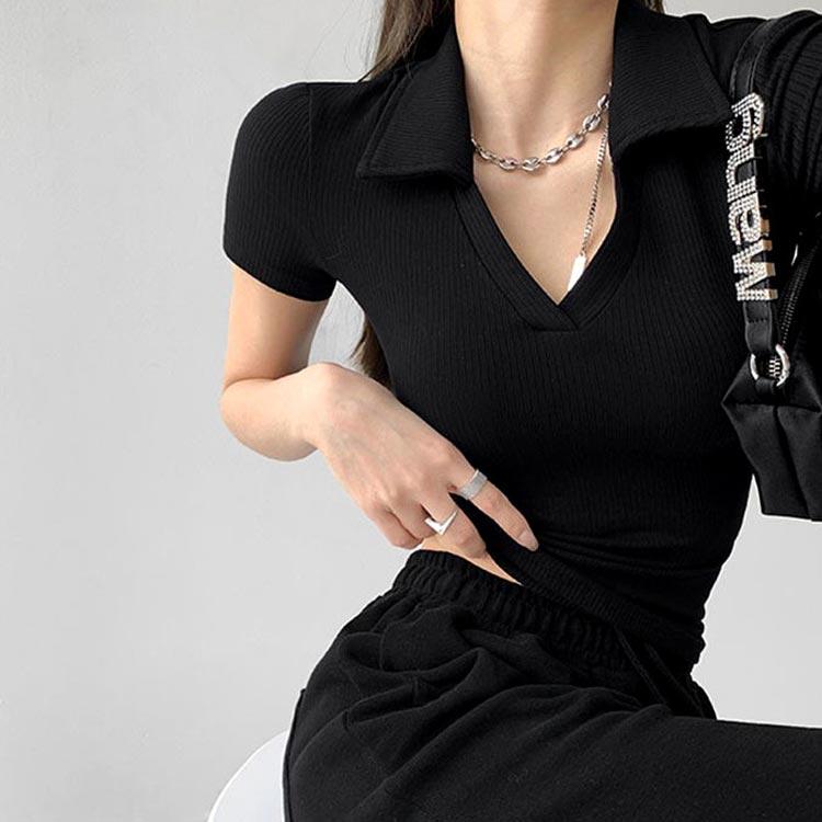 レディース 半袖 ポロシャツ プルオーバー 襟付き Tシャツ カットソー vネック 春夏 無地 ストレッチ 着〓せ カジュアル 薄手 ス : minoakaYahoo!店 - 通販 ...