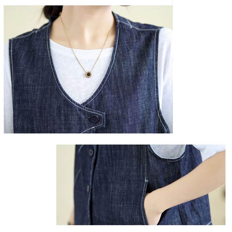 送料無料 ジレ ベスト レディース デニムベスト ショート丈 ノースリーブ 前開き Vネック 無地 サマージャケット 羽織り レイヤード 薄手 春夏 : minoakaYahoo!店 - 通販 ...