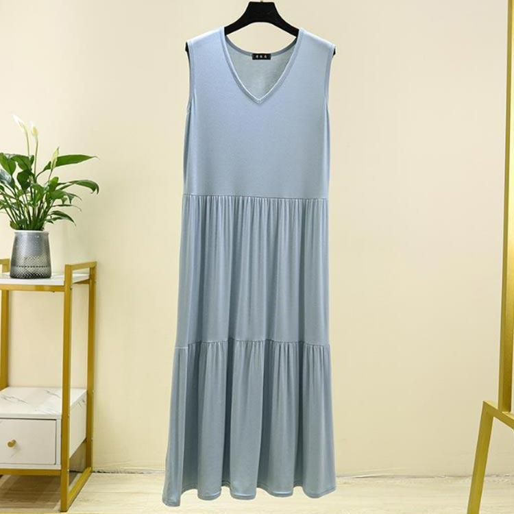 ワンピース レディース 春夏 モダール ノースリーブワンピース ロングワンピース キャミワンピ Vネック 無地 シンプル カジュアルワンピース ルーム : minoakaYahoo!店 ...
