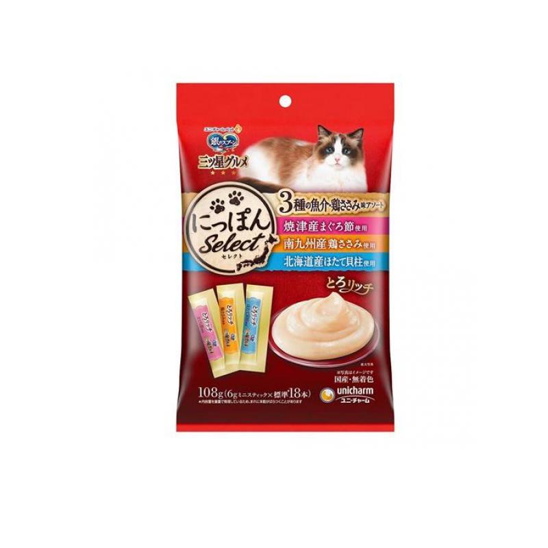 unicharm 銀のスプーン おやつ にっぽんSelect とろリッチ 3種の魚介・鶏ささみ味アソート 108g (1個) : みんなのお薬バリュープライス - 通販 - Yahoo!ショッピング