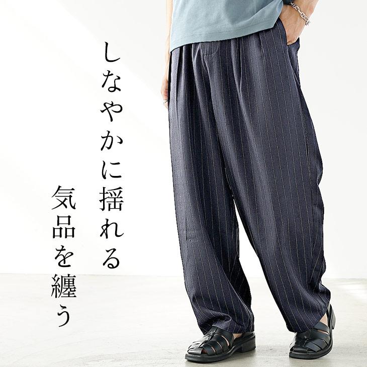 MinoriTY スラックス メンズ ワイドパンツ バルーンパンツ きれいめ おしゃれ ストライプ 柄 オフィスカジュアル マイノリティ minority : MinoriTY Yahoo!店 ...