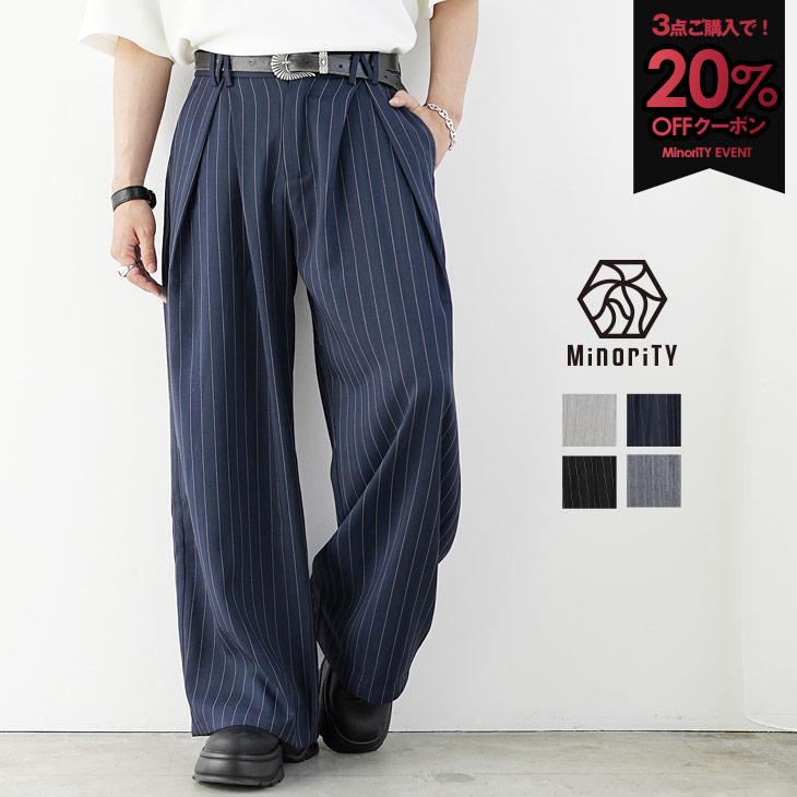 MinoriTY スラックス メンズ ワイドパンツ バギー Aライン きれいめ おしゃれ スーツ生地 マイノリティ minority : MinoriTY Yahoo!店 - 通販 ...