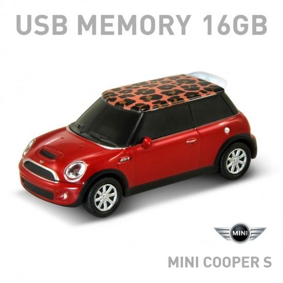 Mini Cooper S ミニクーパー Safari サファリレッド（レオパード） 16GB USBメモリー650343 :650343 ...