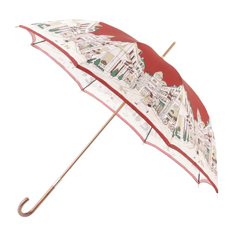 ムーンバット 【ダックス】 雨傘 長傘 サテン 街並み 21-125-11109-00 レッド : Hana-Hana2 - 通販 - Yahoo!ショッピング