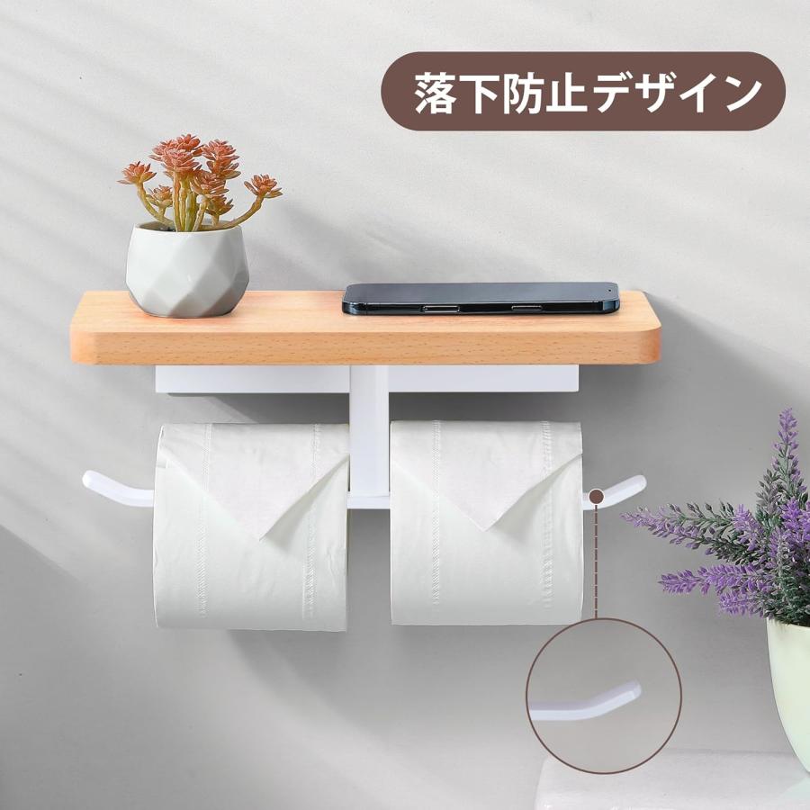 トイレットペーパーホルダー おしゃれ 2連 ダブル 木製 天然木 ペーパーホルダー 2倍巻き 3倍巻き お手洗い トイレ用品 シンプル カバー かわいい 北欧 紙 賃貸 : tl-1 : ミケ ...