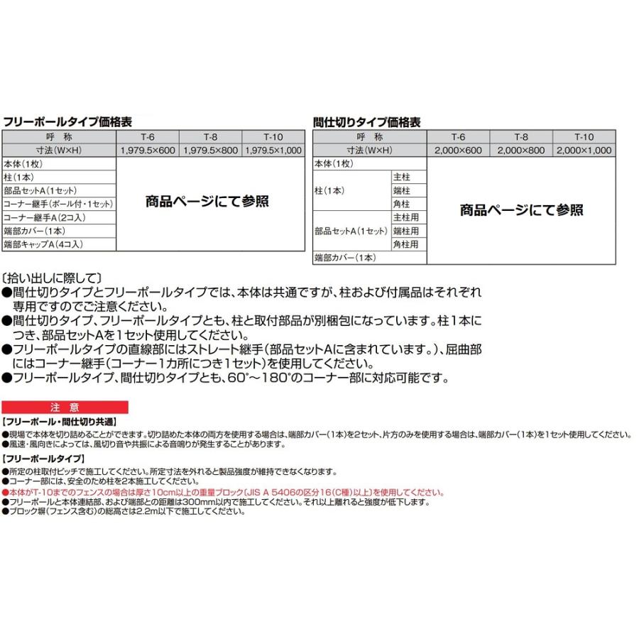 アルメッシュフェンス3型 間仕切りタイプ T-6 本体 2000 × 600mm フェンス LIXIL トステム : みらいの夢 - 通販 - Yahoo!ショッピング