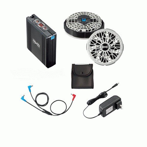 当日出荷可能【送料無料】空調服 スターターキット グレー SK00012（CB01011 BT01412 FA01012のセット） 14.4V 自重堂 XEBEC ジーベック ...