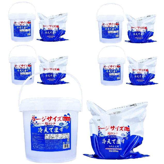 クールタオル 冷えてます iiもの本舗 ラージサイズ 超ロング バケツ本体と替え ６０枚X２入り３個セット 厚手 16×100 冷感 さらさらパウダー iiもの本舗 クールタオル 冷えてます ラージサイズ 超ロング バケツ