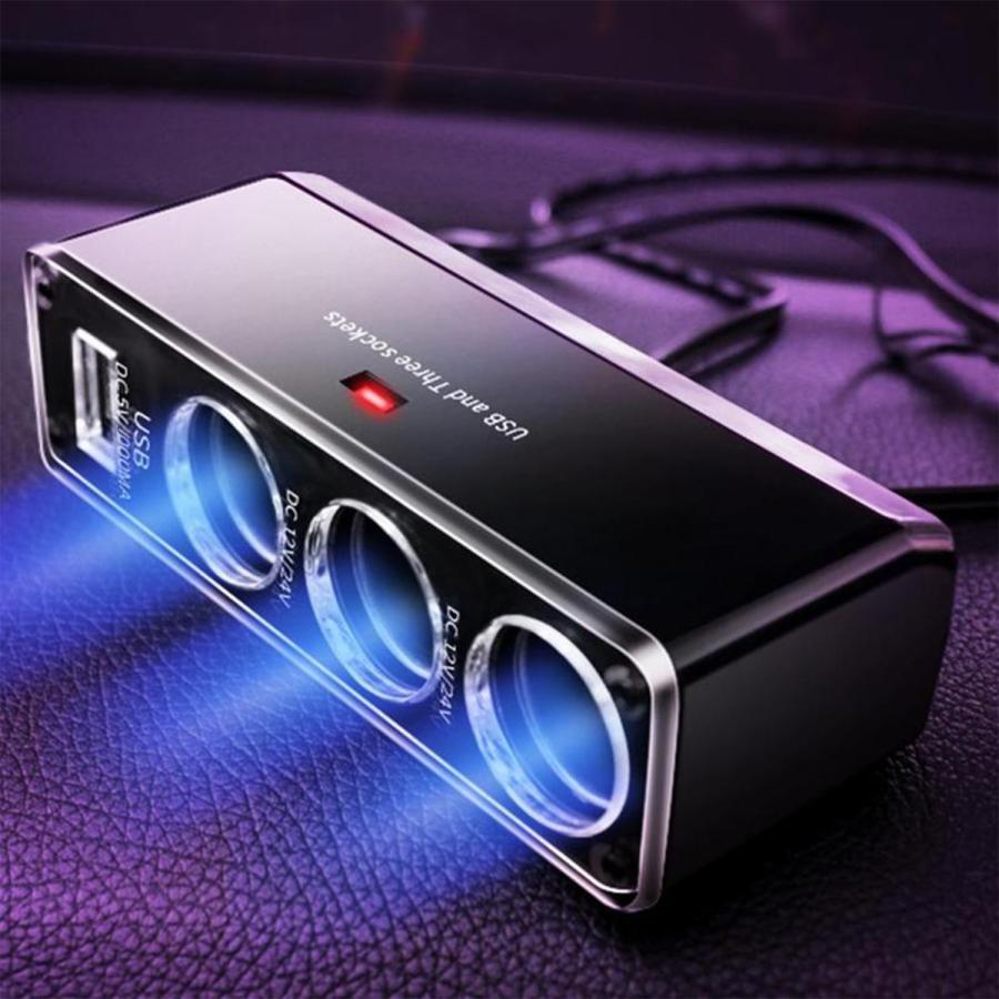 【24v12v対応】高品質 シガーソケット増設 3連＋USB1ポート ヒューズ使用 安心構造 充電 分配器 充電器 乗用車トラック【2色から選択可能】 : えぶりサービス - 通販 ...
