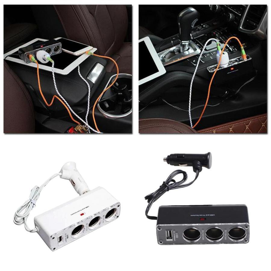 【24v12v対応】高品質 シガーソケット増設 3連＋USB1ポート ヒューズ使用 安心構造 充電 分配器 充電器 乗用車トラック【2色から選択可能】 : えぶりサービス - 通販 ...