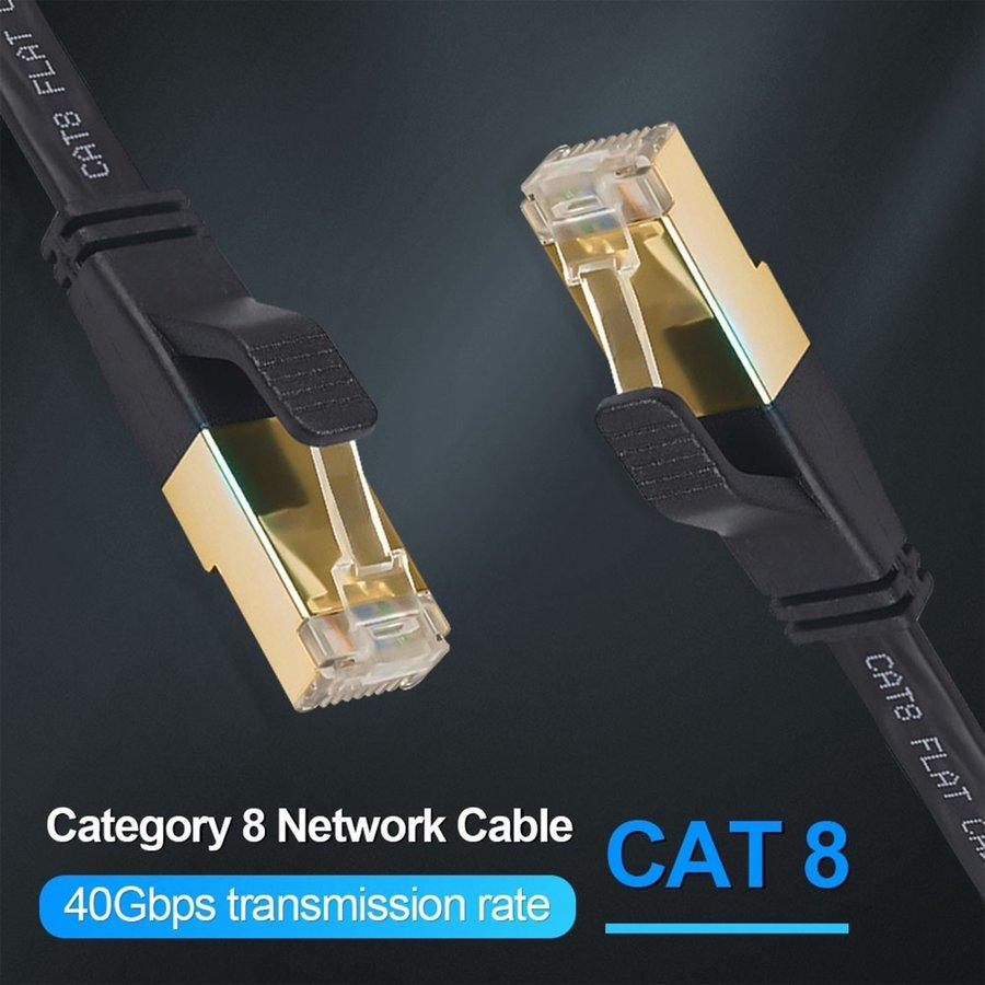 【2m】 超高速 CAT8 フラット LANケーブル 26AWG 40Gbps 2000MHz カテゴリー8 インターネット ツメ折れ防止 PS5 Xbox等に対応 : えぶりサービス ...
