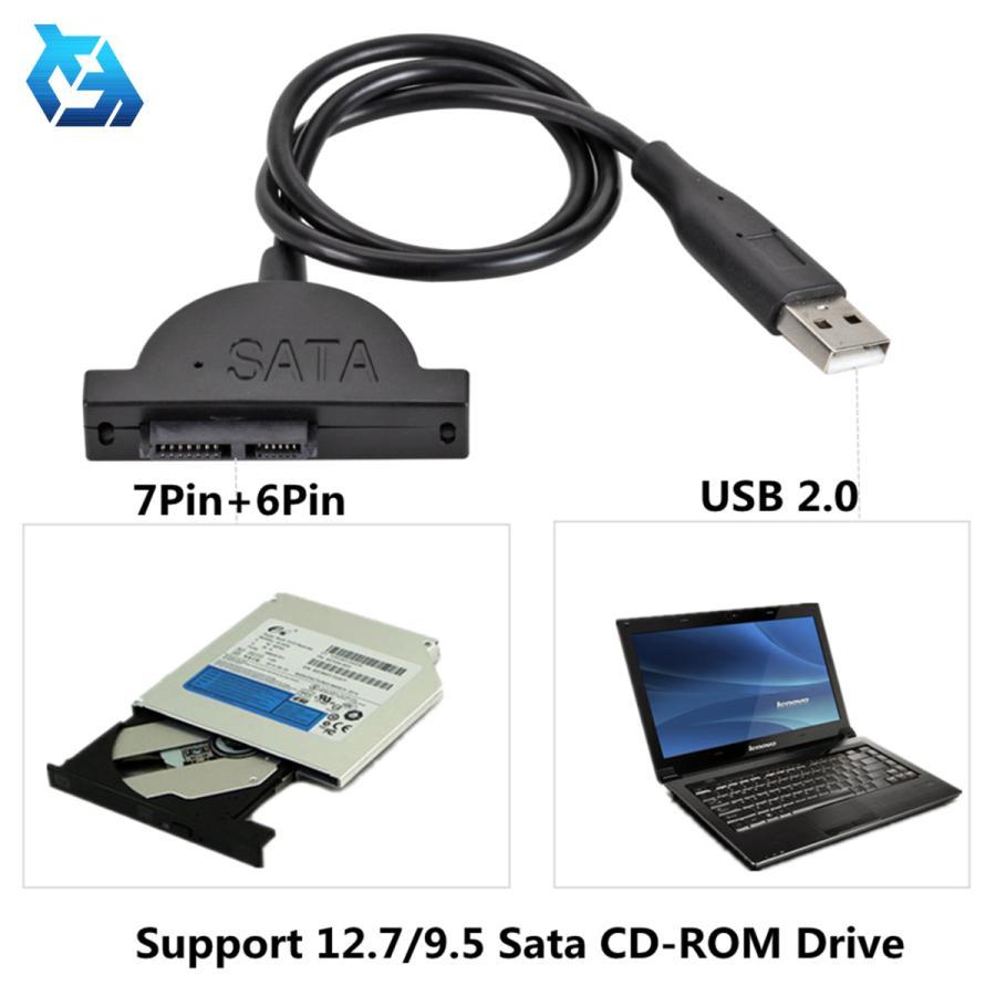 【50cmタイプ】スリムSATA を USB2.0 へ 変換アダプター SLIM SATA 13Pin ⇔ 変換 外部電源不要 プラグ＆プレイ x1 : えぶりサービス - 通販 ...