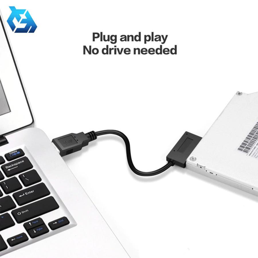 【30cmタイプ】スリムSATA を USB2.0 へ 変換アダプター SLIM SATA 13Pin ⇔ 変換 プラグ＆プレイ 外部電源不要 x1 : えぶりサービス - 通販 ...