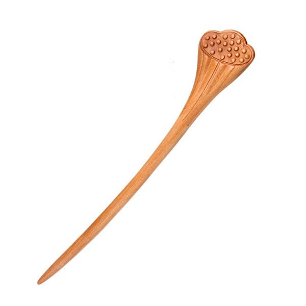 蓮 ロータス 木製 ヘアピン かんざし ウッド ヘアスティック 髪飾り レディース ヘアアクセサリー 和装 和風小物 まとめ髪 ヘアアレンジ ...