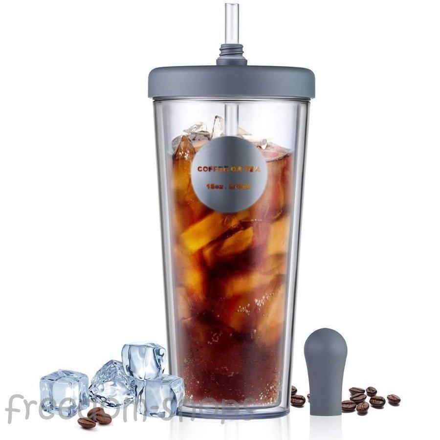 タンブラー2層構造ストローカバー付き漏れない3色おしゃれコーヒージュース520ML : miroru - 通販 - Yahoo!ショッピング