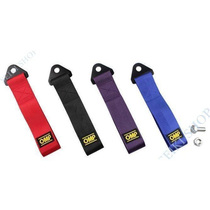 車 汎用 ベルト式牽引フック 牽引ストラップ ボルト付き 高強度レーシングカート ストラップ フロントリア バンパー牽引フック用 ...