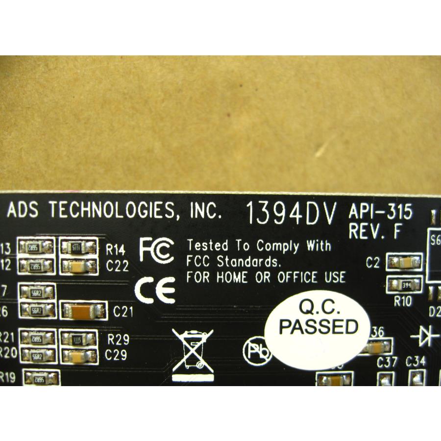 ADS Technologies 1394DV API-315 Rev. F 3ポート FireWire400(IEEE1394) 増設カード ...