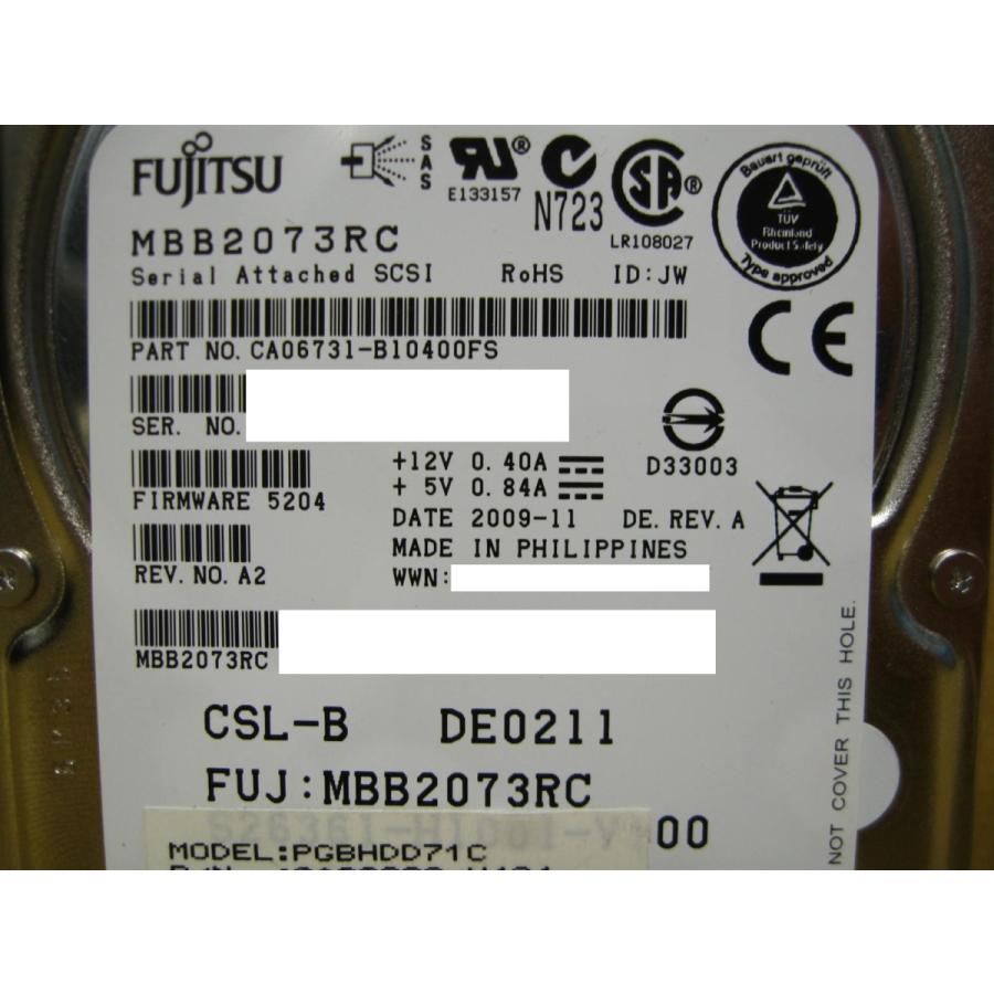 FUJITSU MBB2073RC 73GB SAS 10000rpm 2.5型 中古 富士通 PGBHDD71C : ミサオネットワーク ...