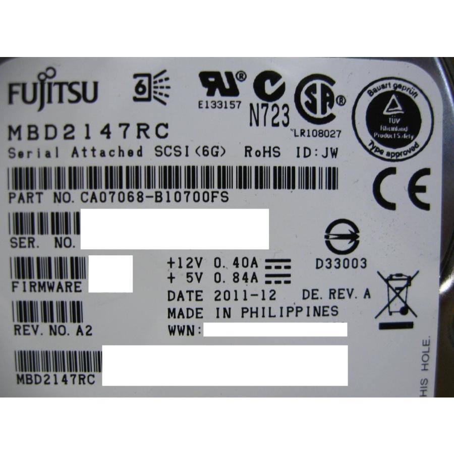 富士通 MBD2147RC 147GB SAS 10krpm 2.5型 内蔵HDD 中古 : ミサオネットワーク・ストア店 - 通販 ...
