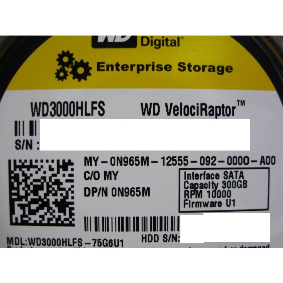 Western Digital WD3000HLFS-75G6U1 300GB 10krpm SATA 3.5型 VelociRaptor ...