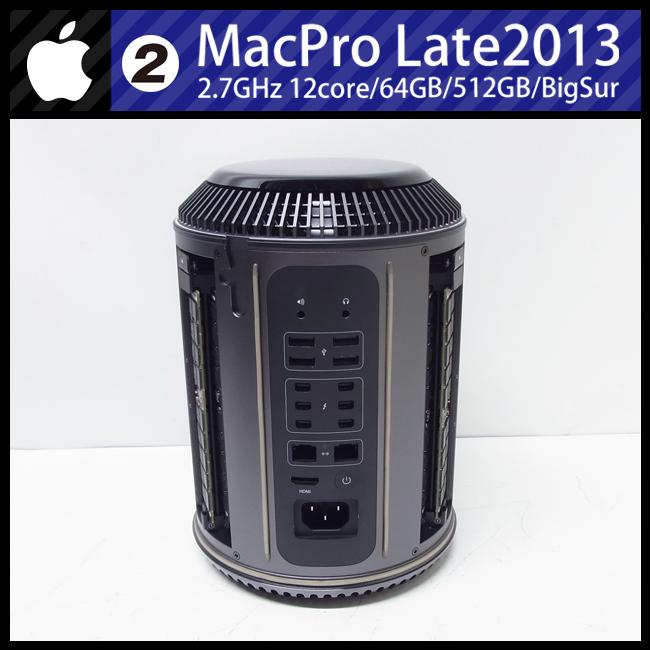 ★Mac Pro・Late 2013・2.7GHz 12コア intel Xeon E5(12コア) /64GB/SSD 512GB/AMD FirePro D500 ×2・A1481[02 ...