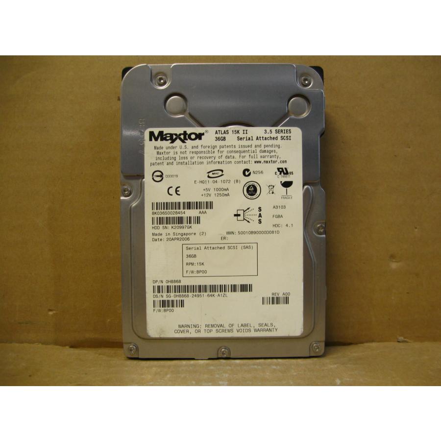 MAXTOR ATLAS 15K II 36GB SAS 15krpm 3.5型 SCSI 内蔵HDD 中古 マックストア DELL SG-0H8868 : ミサオネットワーク・ストア店 ...