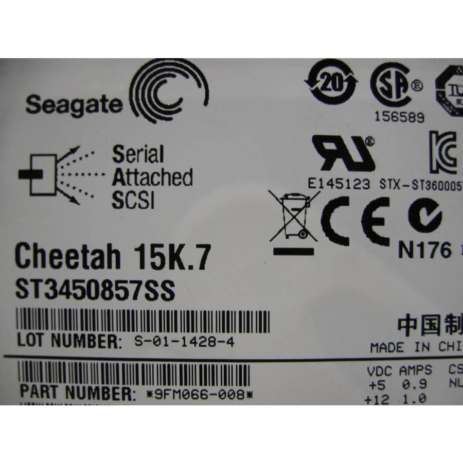 SEAGATE ST3450857SS 450GB Cheetah 15K.7 SAS2.0 6Gb/s 15000rpm 3.5型 中古 ...