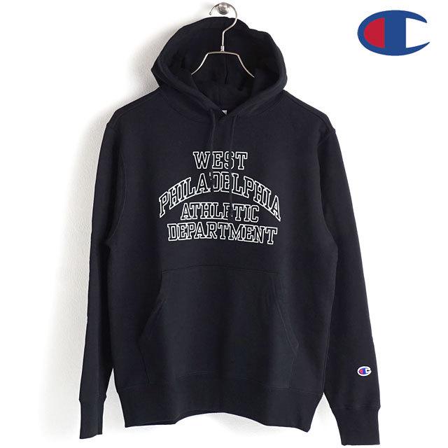 Champion チャンピオン メンズ フーデッド スウェットシャツ HOODED SWEATSHIRT C3-U113-090 FW21 トップス ベーシック コットンUSA ブラック ...
