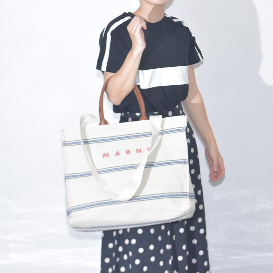 MARNI マルニ バッグ トートバッグ クリーム ストライプ MARNI マルニ バッグ トートバッグ クリーム ストライプ