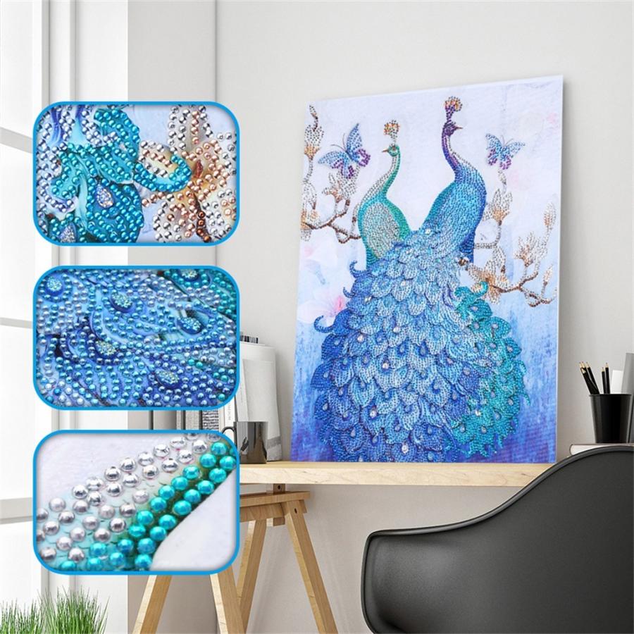Diy 5d ダイヤモンドアート クジャク 孔雀 ダイヤモンド刺繍 40cm×50cm ラインストーン 制作キット ビーズアート ダイヤモンド絵画 母の日 ギフト Ms Daiya Y6