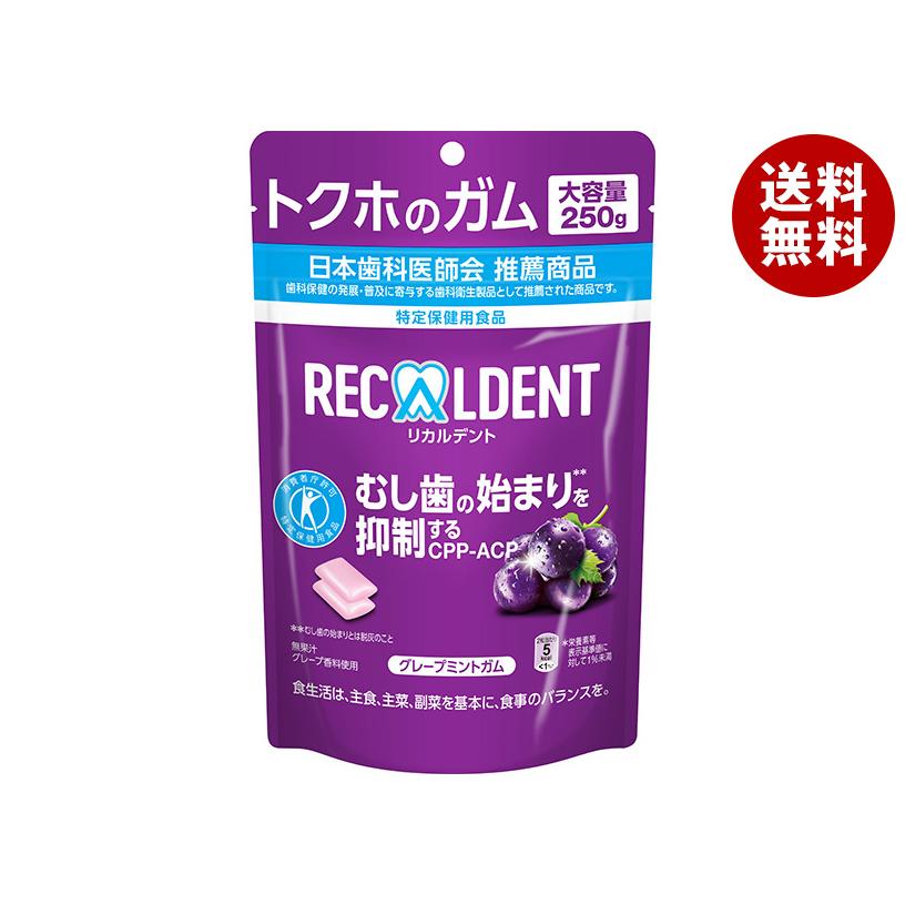 ReCALDENT モンデリーズ・ジャパン リカルデント グレープミントガム スタンドパウチ【特定保健用食品 特保】 250g×6個入×(2 ...
