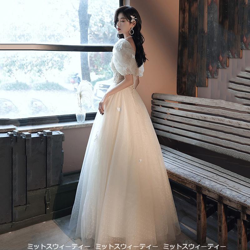パーティードレス ロングドレス シャンパン オフショルダー 蝶 パーティードレス ロングドレス シャンパン オフショルダー 蝶