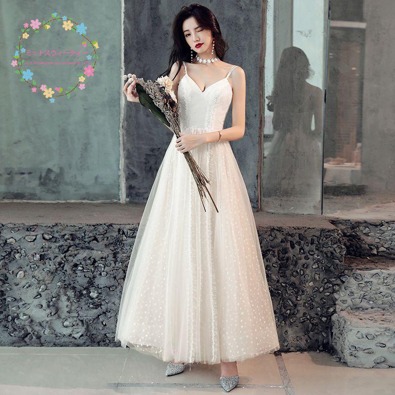 ウエディングドレス マキシ丈ドレス ブライダル 結婚式 二次会 披露宴 演奏会 女子会 成人式 卒業式 入学式 花嫁 ワンピース コーラス ...