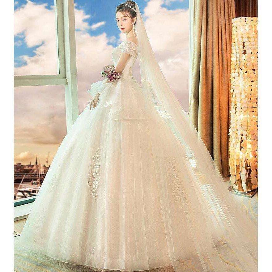 ウェディングドレス 白 安い シンプル 結婚式 花嫁 プリンセス ウェディングドレス 白 安い シンプル 結婚式 花嫁 プリンセス