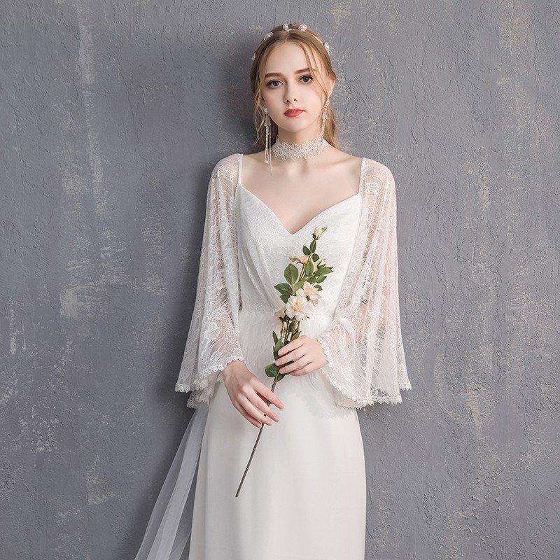 ウエディングドレス aライン 白 安い 長袖 ウェディングドレス 花嫁