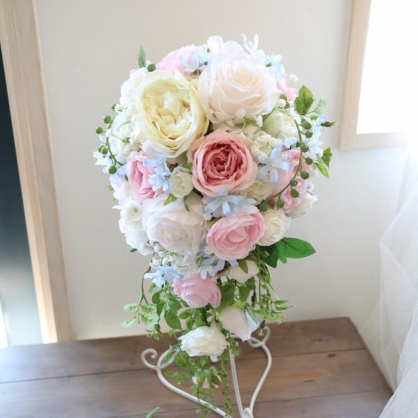 キャスケードブーケ パステル ローズ 結婚式 前撮り フォトウェディング 292 : 花とブーケのアトリエ美鈴ヤフー店 - 通販 - Yahoo!ショッピング