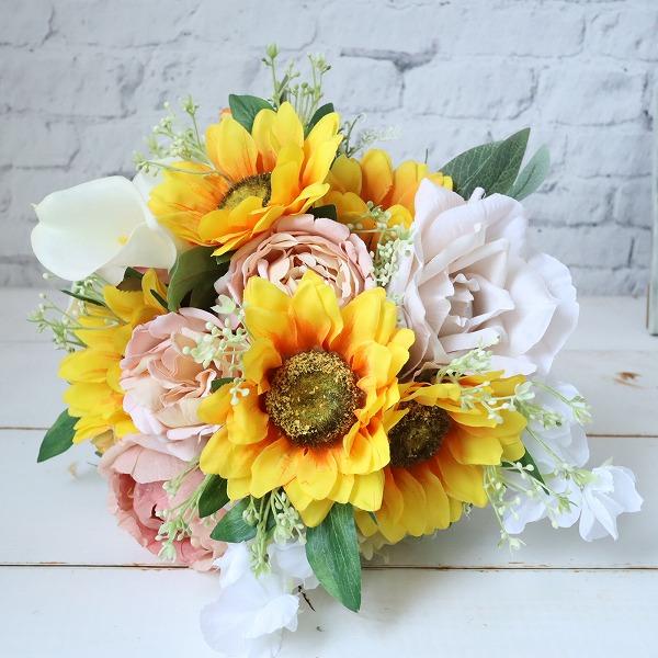 ひまわり 夏婚 クラッチブーケ フォトウェディング 399 : 花とブーケのアトリエ美鈴ヤフー店 - 通販 - Yahoo!ショッピング
