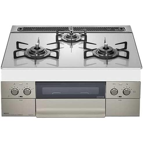 ノーリツ NORITZ piatto Light ビルトインガスコンロ 都市ガス用 3口 両側強火力 60cm幅 N3WS5PWAS6STE ...