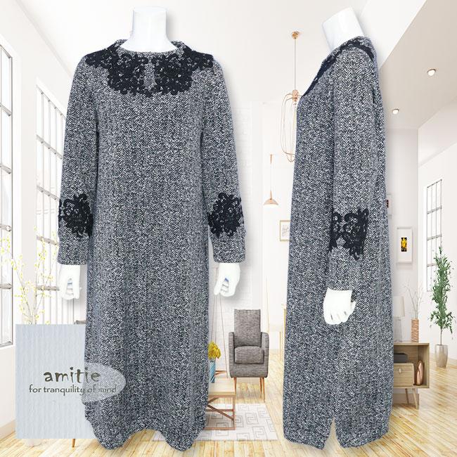 アミティエ amitie ワンピース 日本製 黒 AM233917A : ミツキ - 通販 - Yahoo!ショッピング