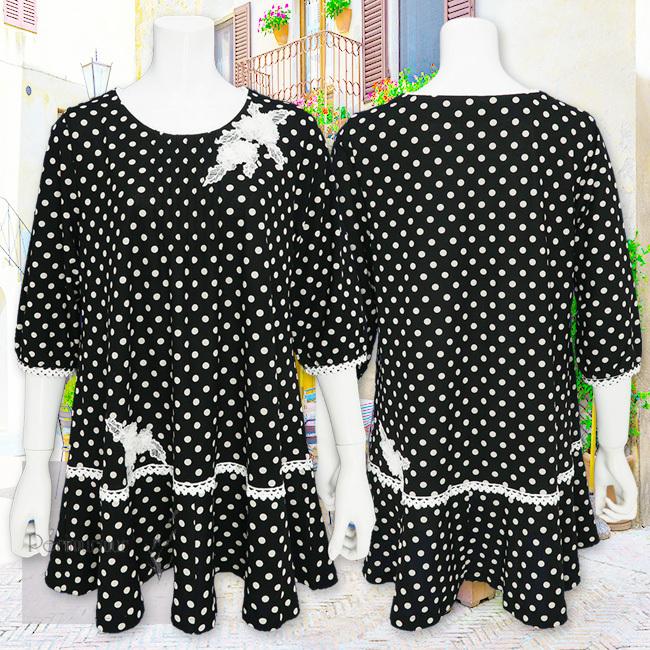 ピアリマーマ Perimurmur 水玉チュニック 日本製 黒[水玉] KT1374 : ミツキ - 通販 - Yahoo!ショッピング