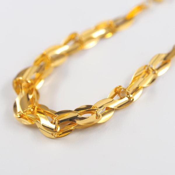 24金 K24 純金 ネックレス 42cm ボリューム グラデーション ひねり ツイスト デザインネックレス : MITURE - 通販 - Yahoo!ショッピング