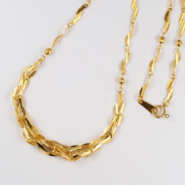 24金 K24 純金 ネックレス 42cm ボリューム グラデーション ひねり ツイスト デザインネックレス : MITURE - 通販 - Yahoo!ショッピング