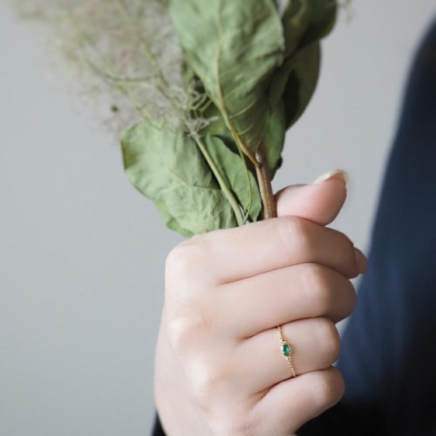 指輪 レディース 18金 フリーサイズ 18金指輪 リング エメラルド チェーンリング スライド式 ムーブ 調節 長さ調節 プレゼント : 26479 : MITURE - 通販 ...