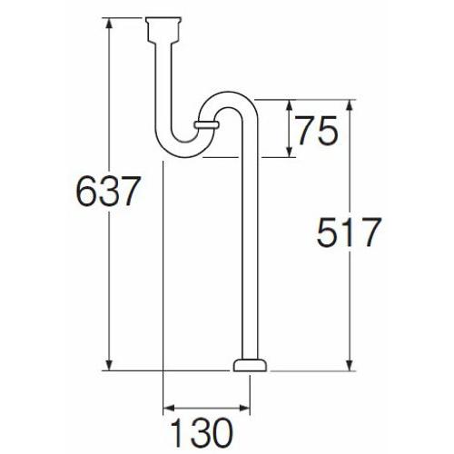 SANEI ワン付Sトラップ オーバーフローなし パイプ径25mm 金属製 PH70-1-25 : みうハウス - 通販 - Yahoo!ショッピング