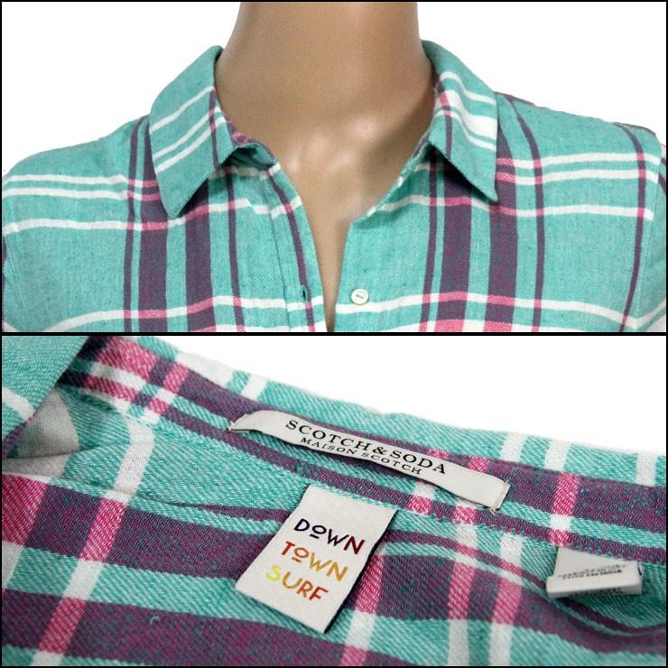 【ポイント10倍 12/13 0:00〜12/19 9:59】 メゾンスコッチ MAISON SCOTCH 正規販売店 レディース 長袖シャツ Lightweight checked shirt with fringed hem 131151 A D15S25 クリスマス プレゼント ラッピング MAISON SCOTCH（メゾンスコッチ） 【ボーナスストア 誰でも+5% 12/31 0