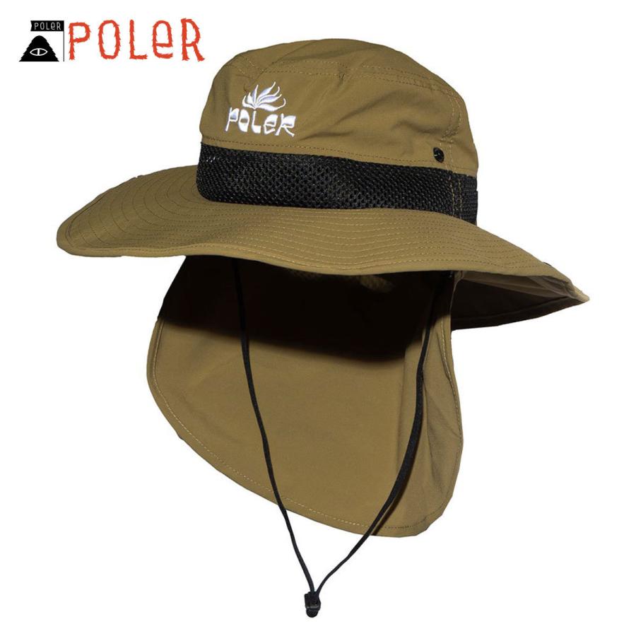 POLeR ポーラー ハット メンズ レディース 正規販売店 POLER 帽子 サファリハット サンガード付き 2WAY LONG BRIM SUNGUARD HAT DC 5221C036 ...