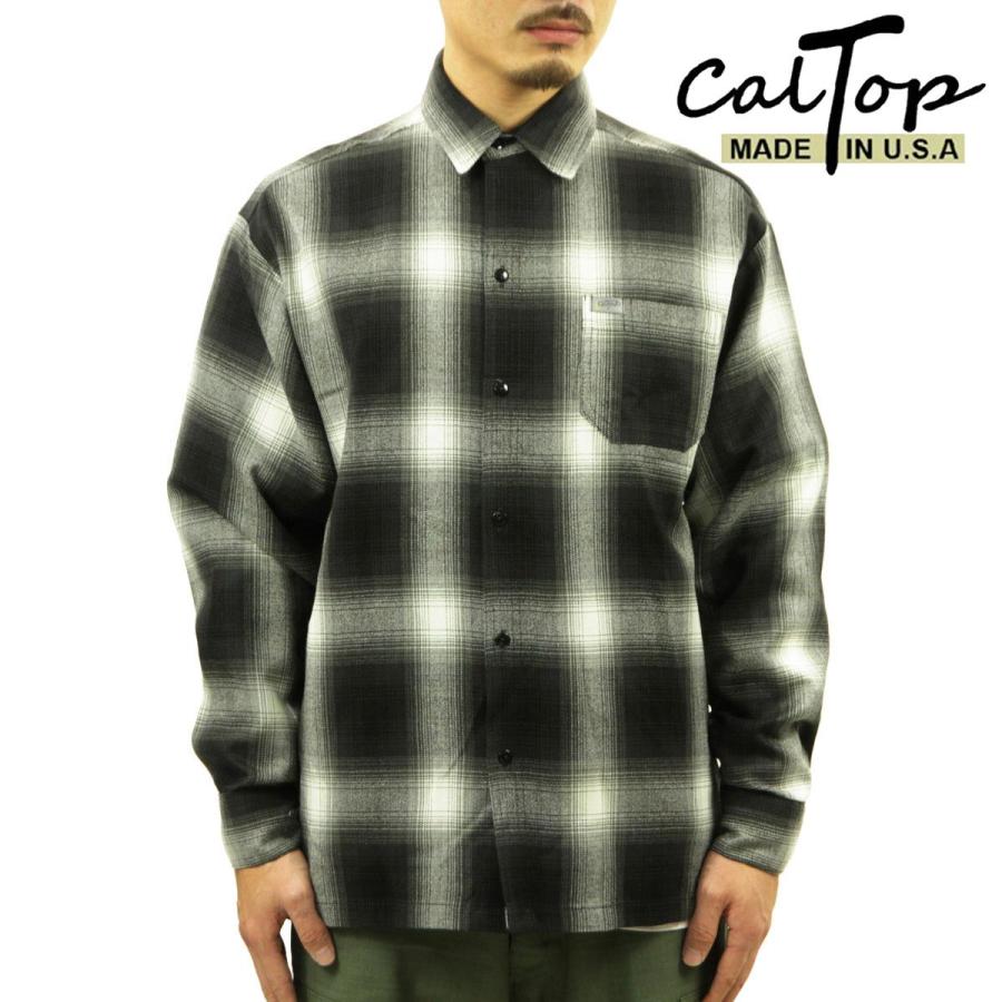 キャルトップ 長袖シャツ メンズ 正規品 CALTOP ACRYLIC OMBRE CHECK LONG SLEEVE SHIRTS 長袖 ...