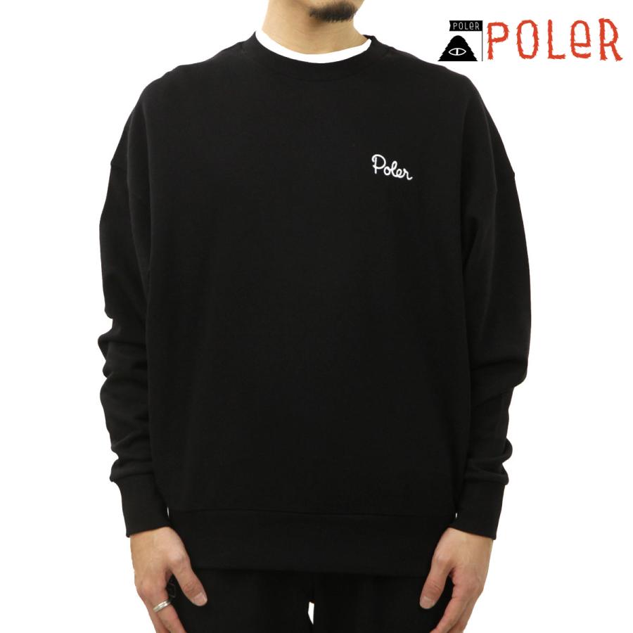 POLeR ポーラー メンズ スウェット 正規販売店 POLER ロゴ クルーネック トレーナー EMB CREW FLEECE 233MCV0044-BLK BLACK : ブランド品 ...